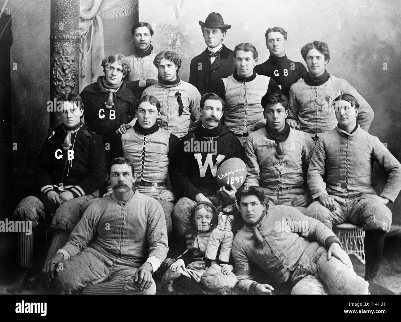 1890s 1897 TURN OF 20 CENTURY GROUP PORTRAIT FOOTBALL TEAM CHAMPIONS ...