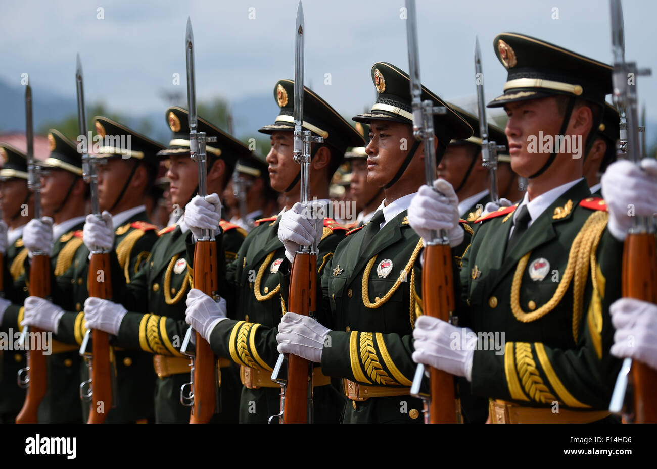 Beijing, China. 25th Aug, 2015. Soldiers take part in a training at a ...