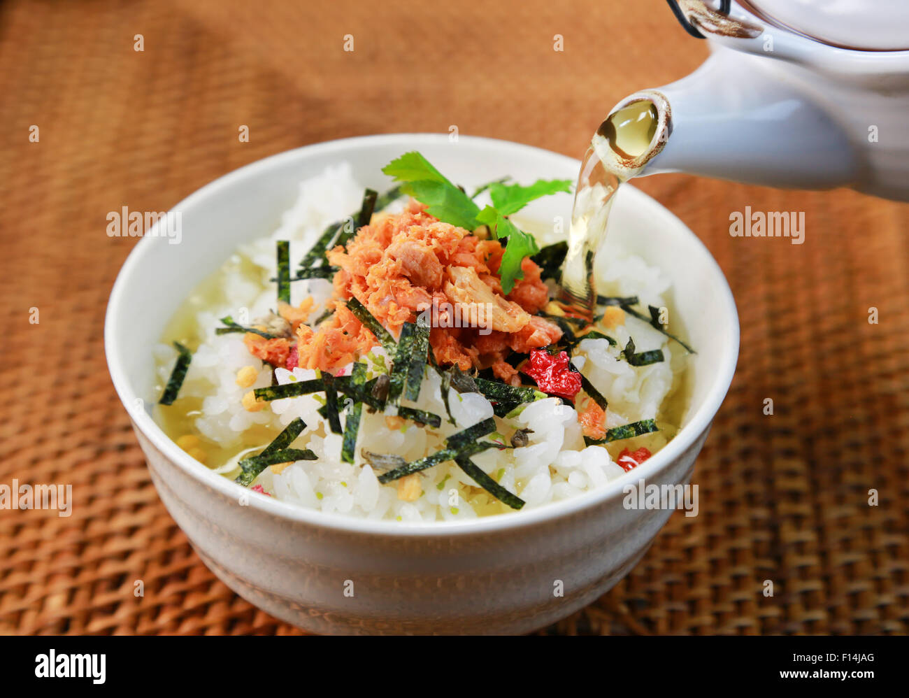 Rice with green tea Stock Photo - Alamy