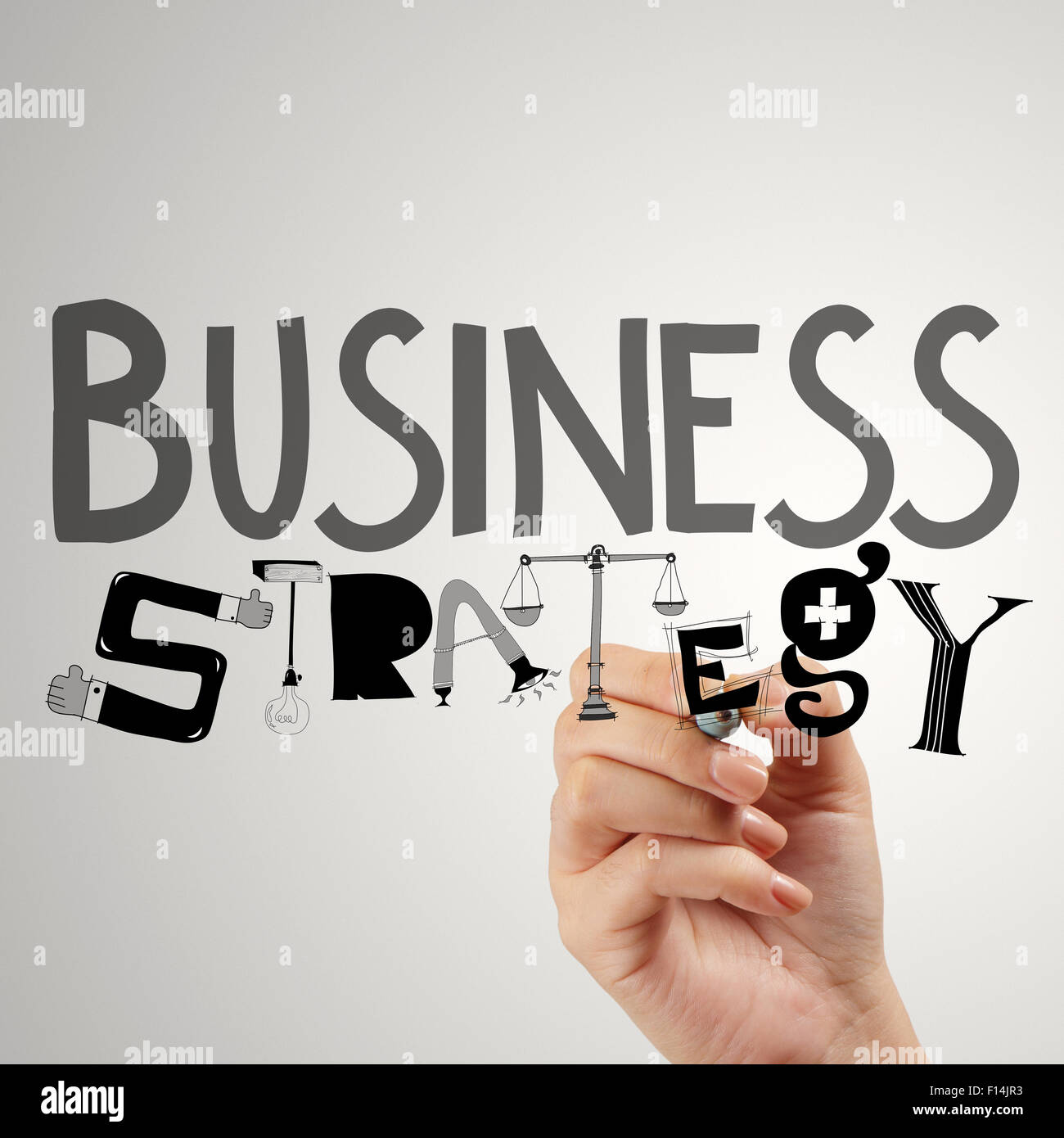 businessman hand drawing business strategy as concept Stock Photo - Alamy
