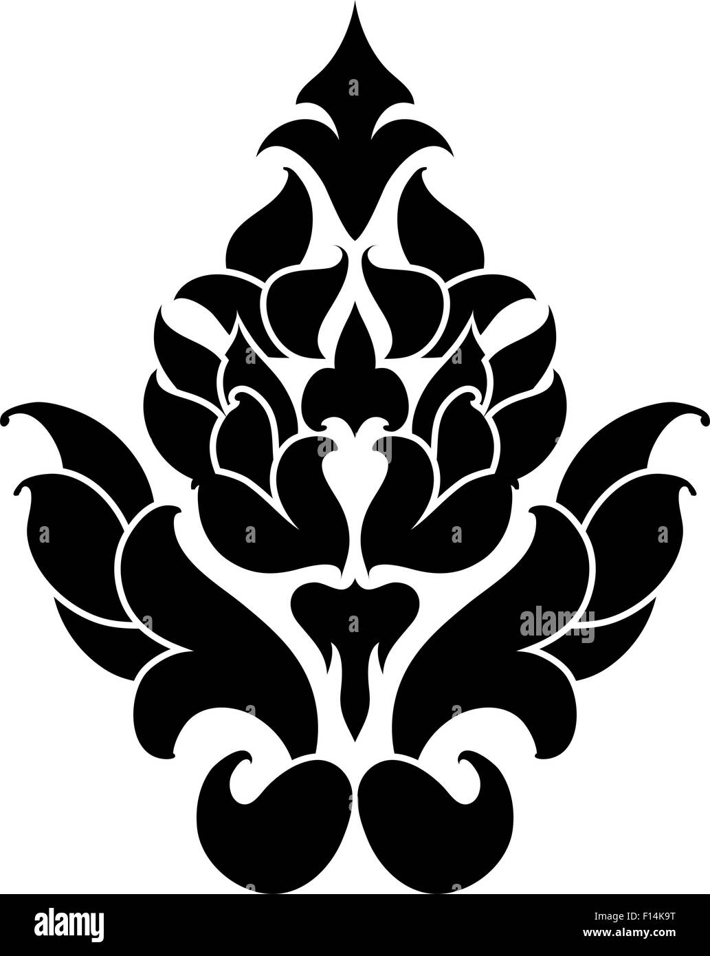Emblem in Damask Style Over White Background Stock Vector Image & Art ...