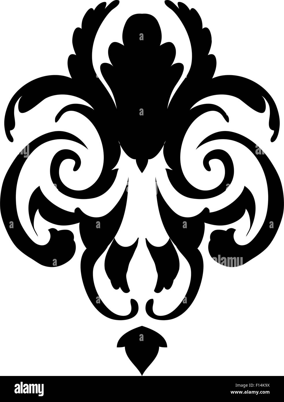 Emblem in Damask Style Over White Background Stock Vector Image & Art ...