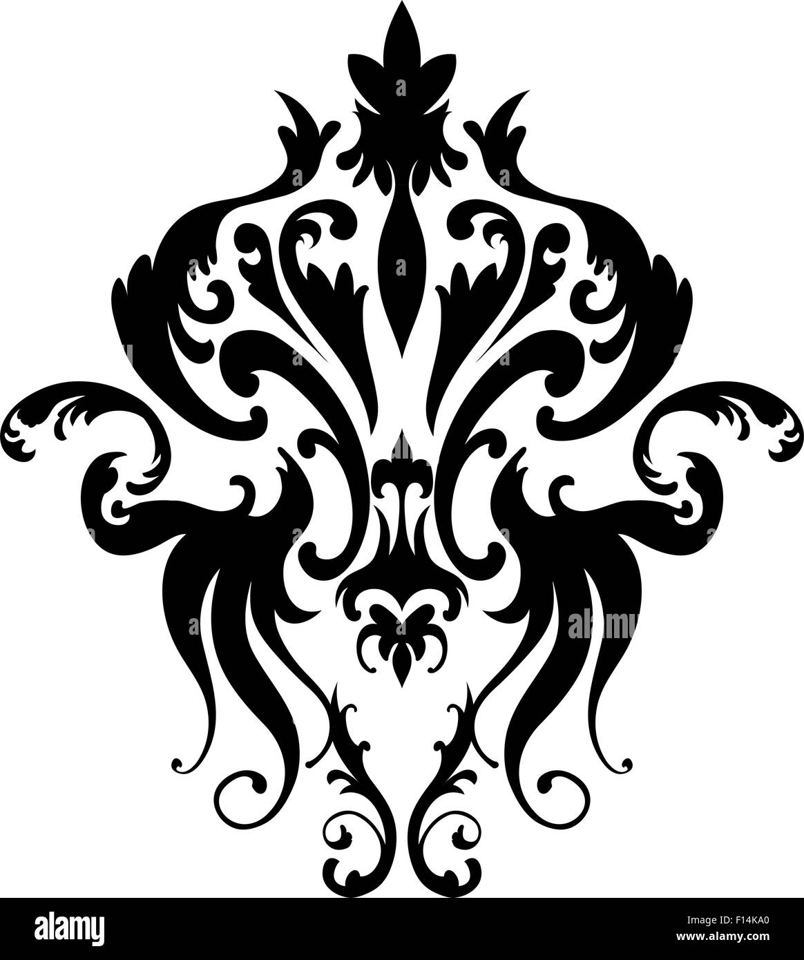 Emblem in Damask Style Over White Background Stock Vector Image & Art ...