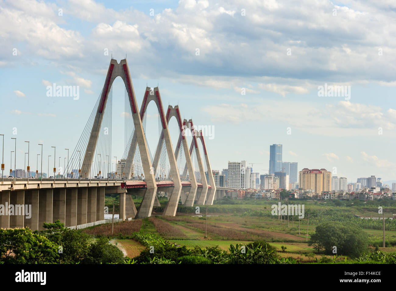 Nhat Tan Bridge, is a cable-stayed bridge crossing the Red River (Asia ...