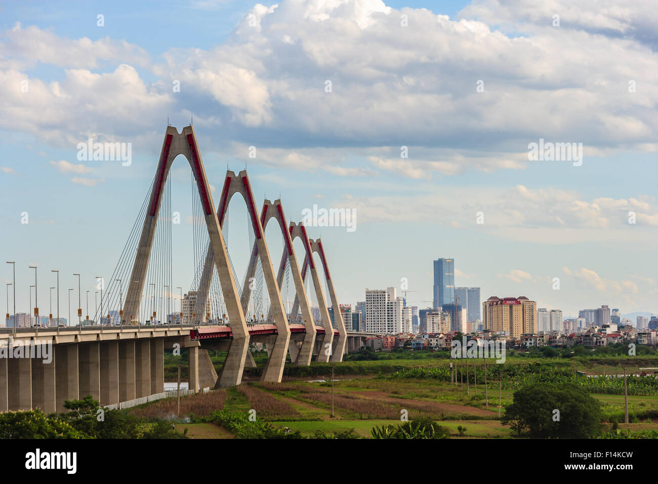 Nhat Tan Bridge, is a cable-stayed bridge crossing the Red River (Asia ...