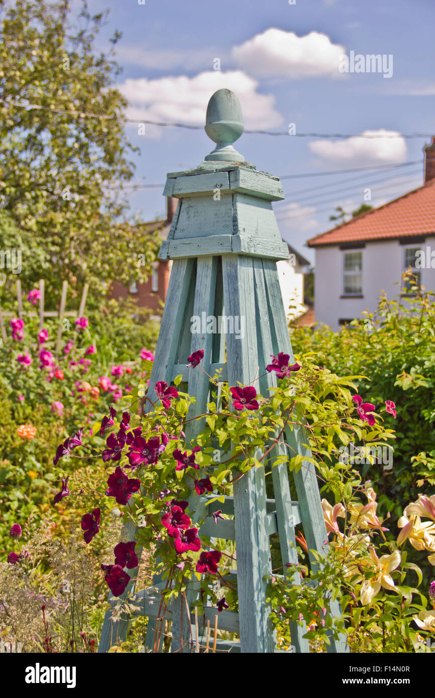 Beautiful handmade hand painted blue obelisk in an english country ...