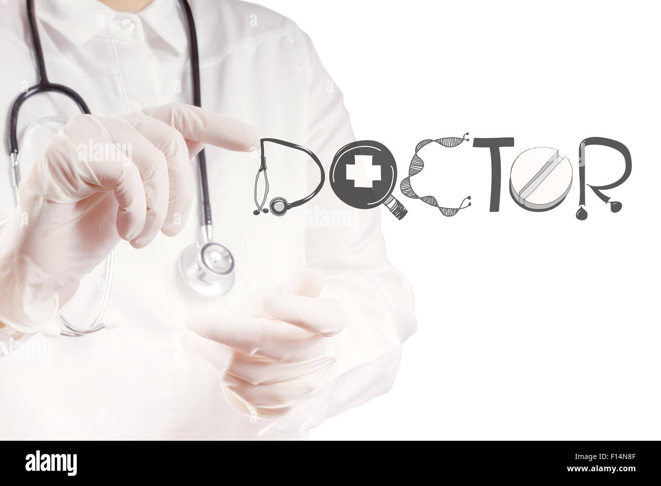 doctor hand point to design word DOCTOR as concept Stock Photo - Alamy
