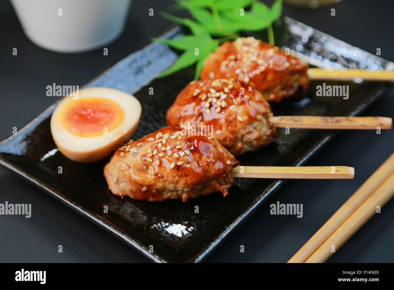 Tsukune japanese chicken meatball hi-res stock photography and images ...