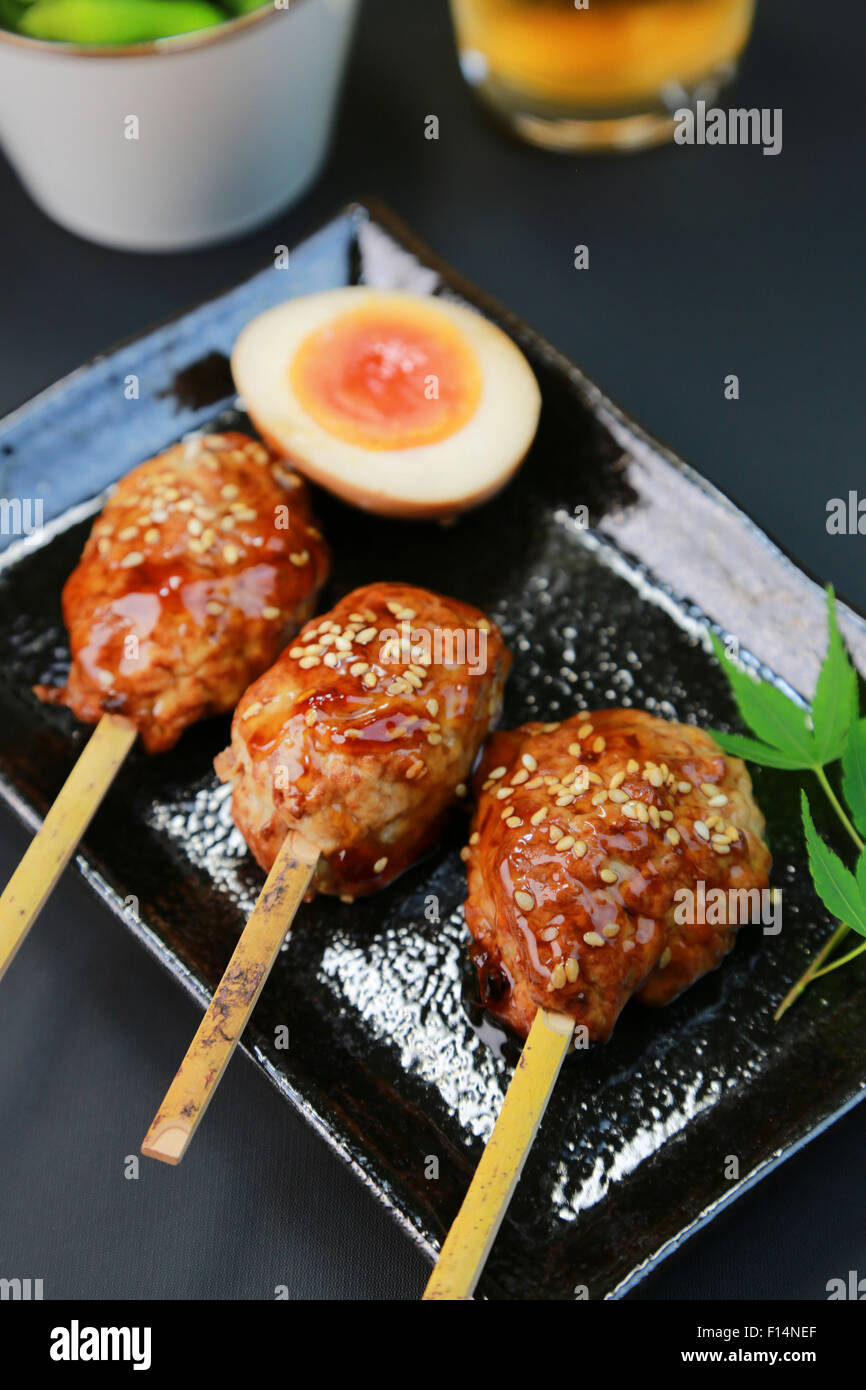 Tsukune japanese chicken meatball hi-res stock photography and images ...