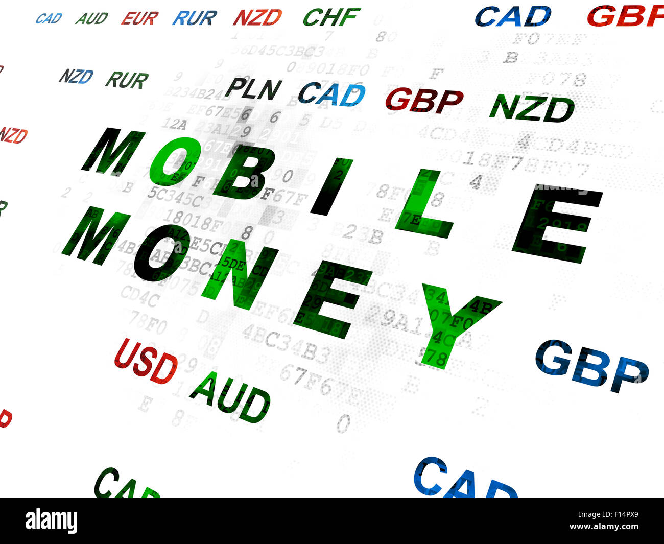 Currency concept: Mobile Money on Digital background Stock Photo - Alamy