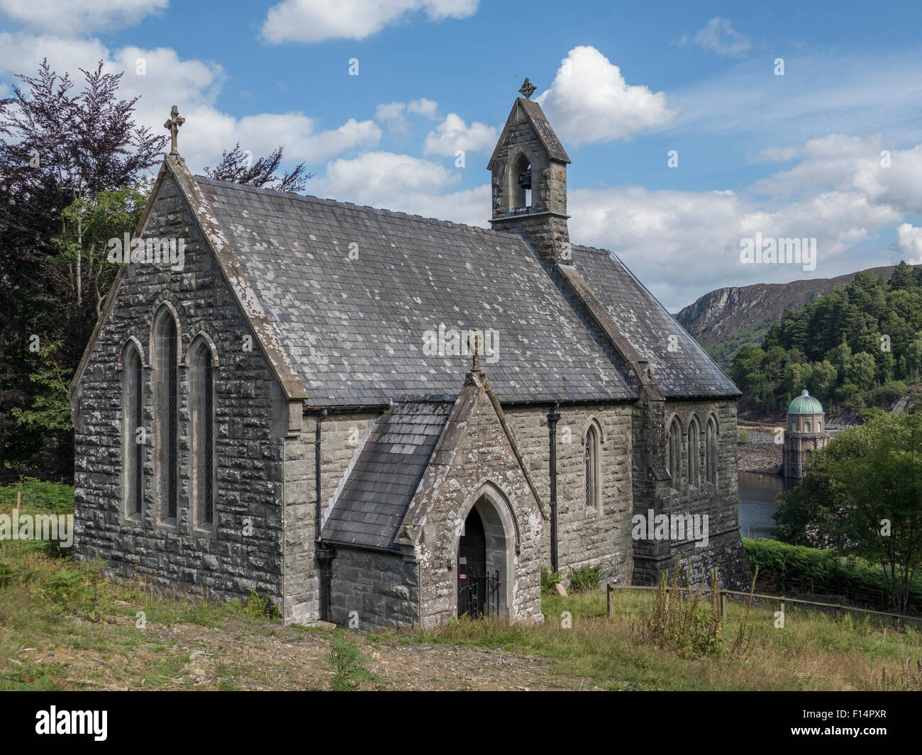 Wales, Powys, Elan valley, Garreg Ddu church Stock Photo - Alamy