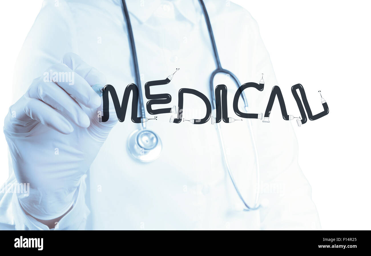 doctor hand drawing design word MEDICAL DOCTOR as concept Stock Photo ...