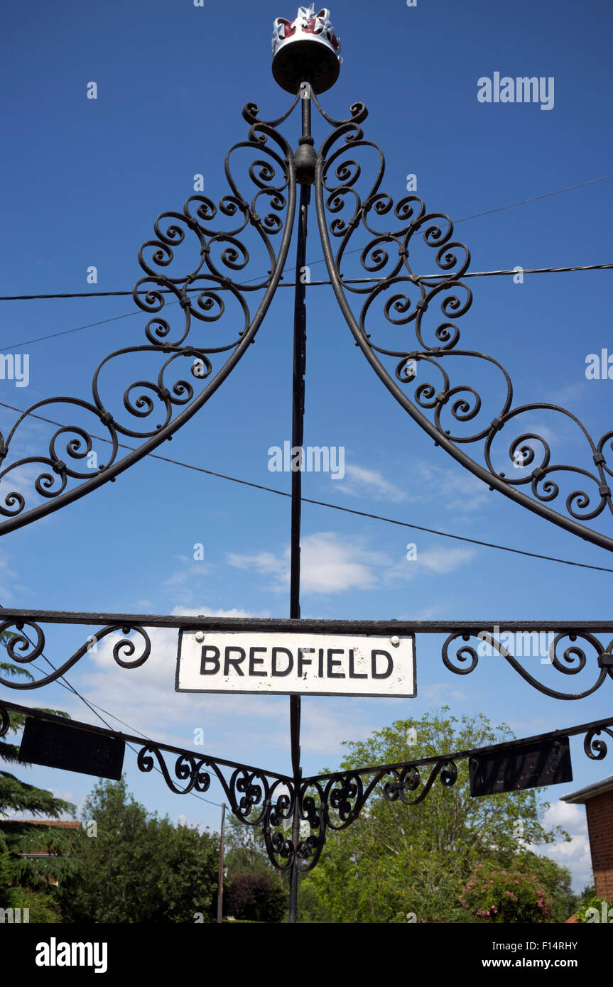 Bredfeld village road sign, Suffolk, UK Stock Photo - Alamy