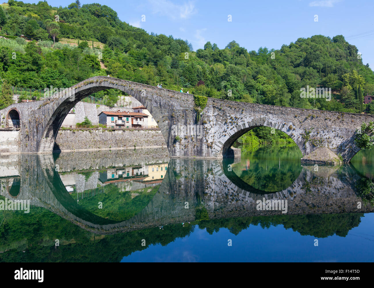 Ponte Maddalena Devil bridge, Italy Stock Photo - Alamy