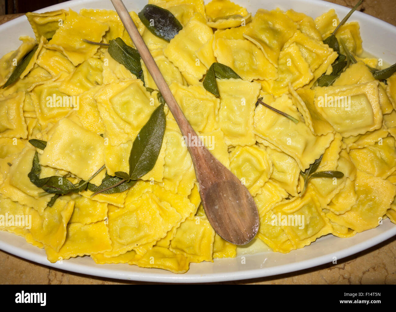 Dish of ravioli Stock Photo - Alamy