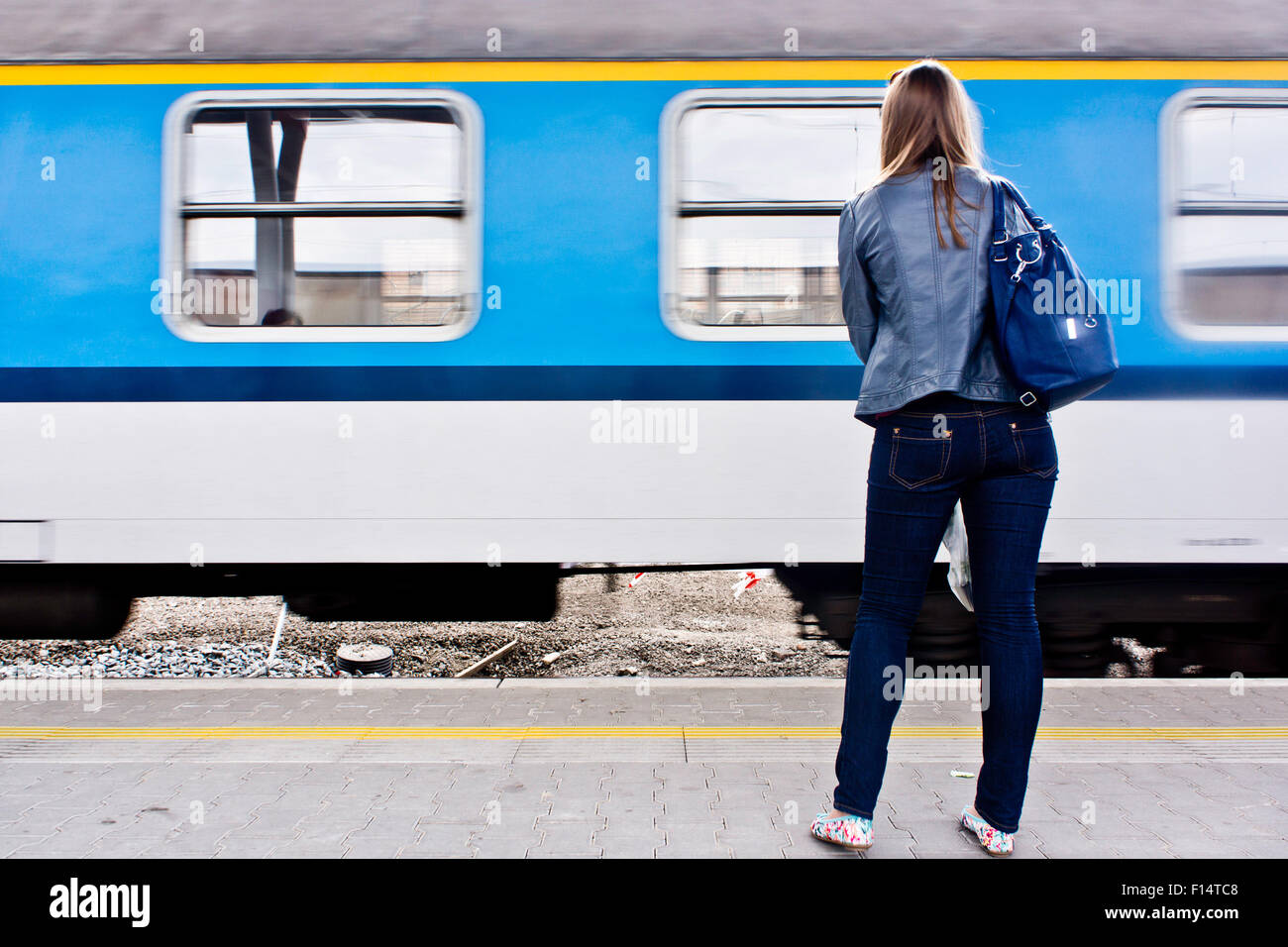 Passenger standing watching hi-res stock photography and images - Alamy