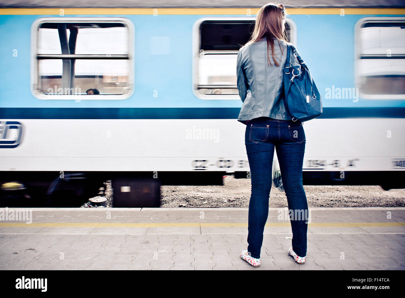 Passenger standing watching hi-res stock photography and images - Alamy