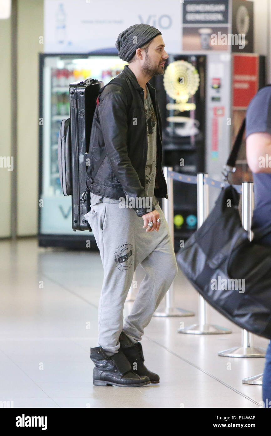 David Garrett smoking a cigarette outside at Tegel airport before ...