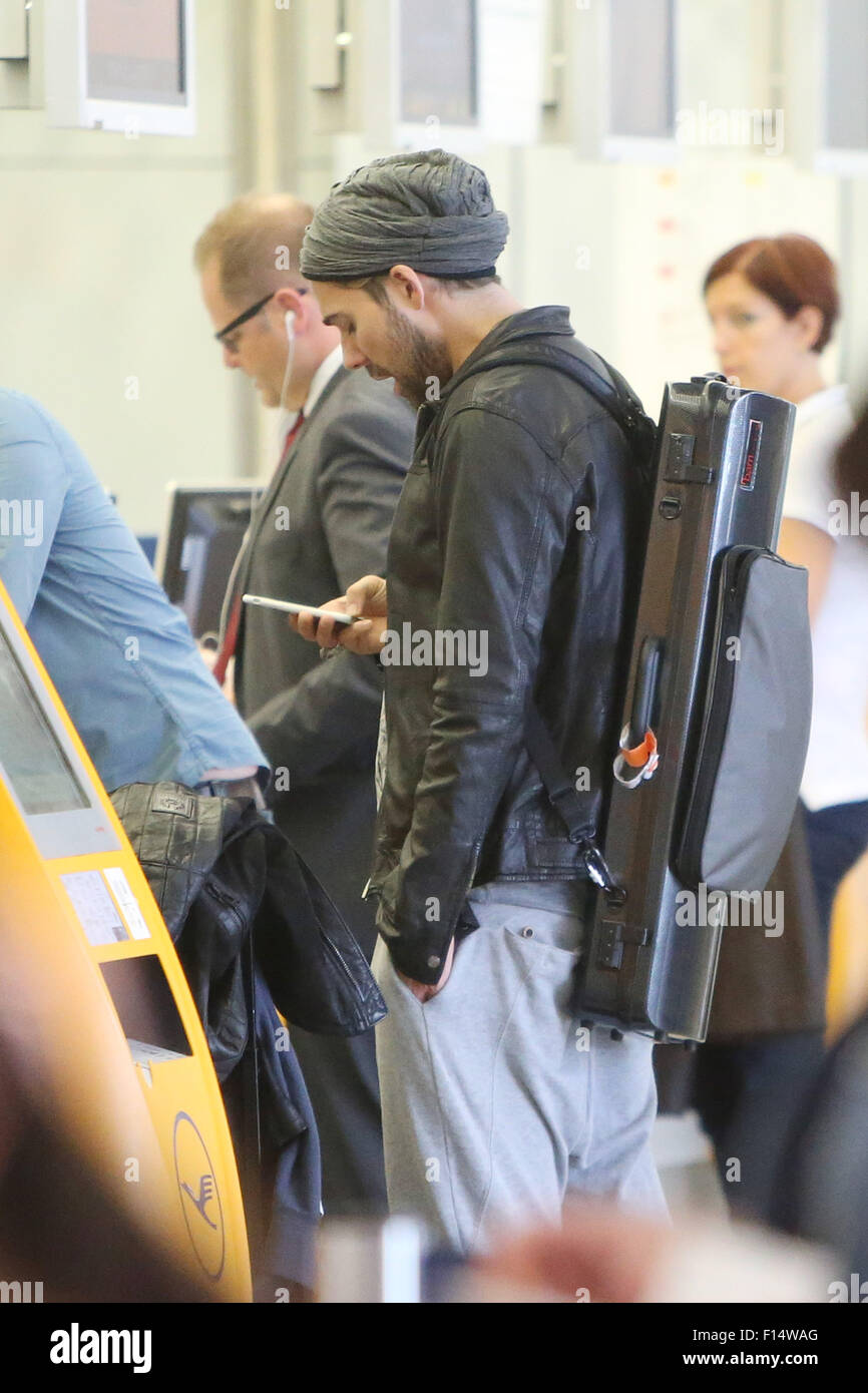 David Garrett smoking a cigarette outside at Tegel airport before ...