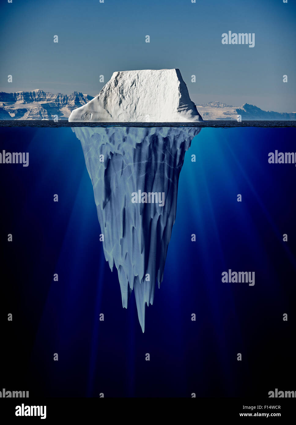 iceberg with underwater view taken in greenland Stock Photo - Alamy