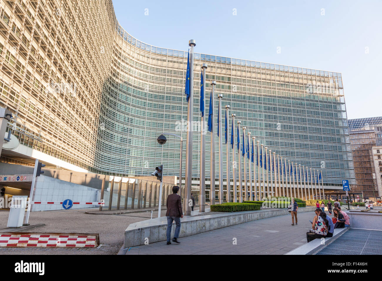 Le Berlaymont - the European Comission building in Brussels. August 21 ...