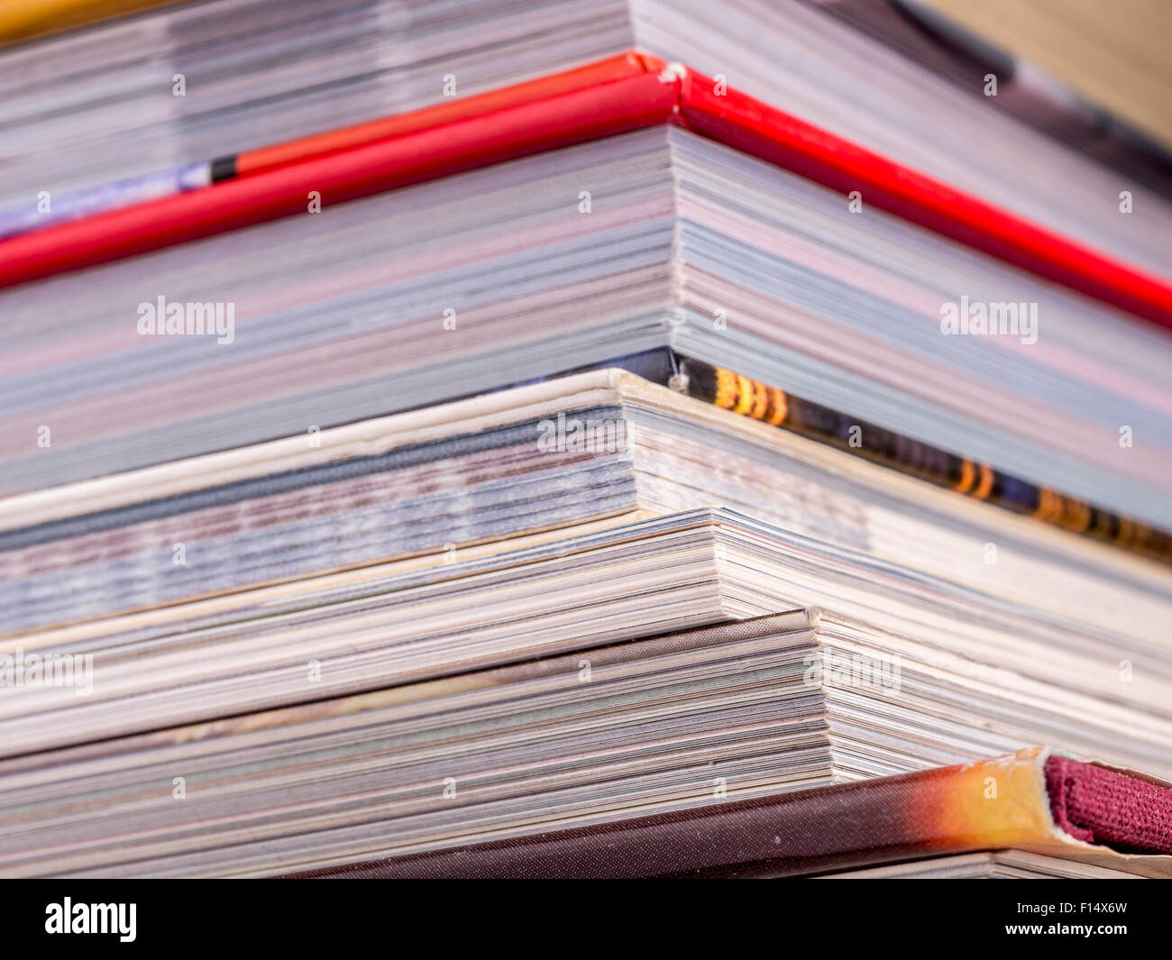 Closeup of pile of books Stock Photo - Alamy