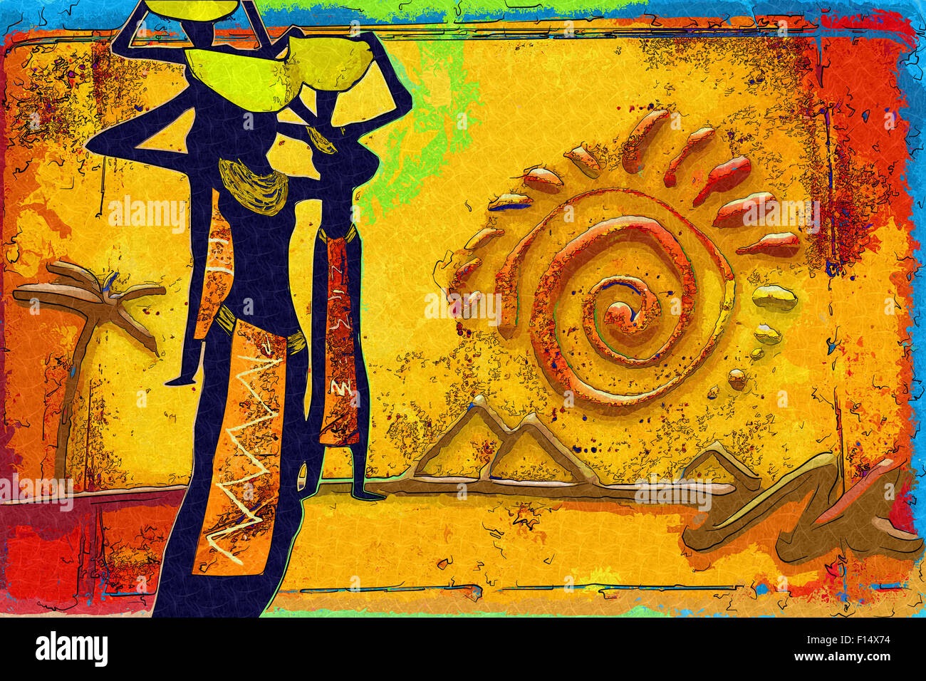 African ethnic retro vintage Stock Photo - Alamy