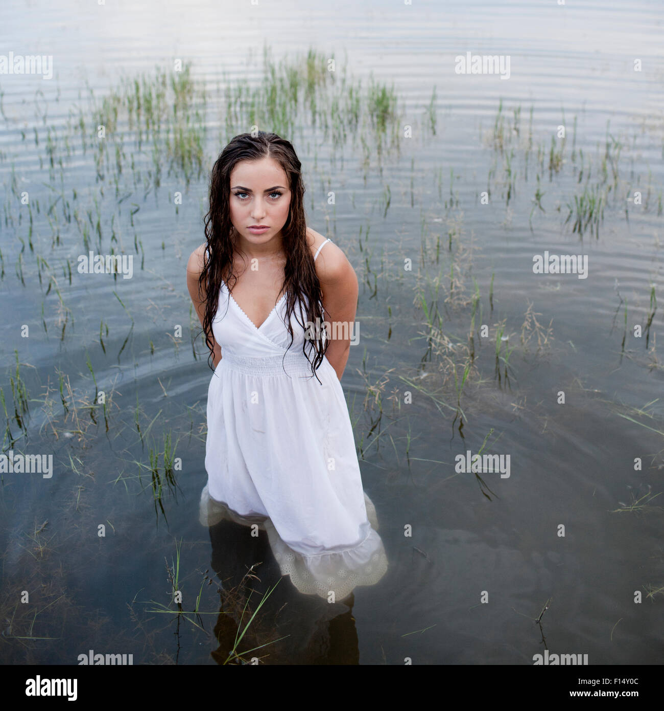 Portrait beautiful young woman wading hi-res stock photography and ...