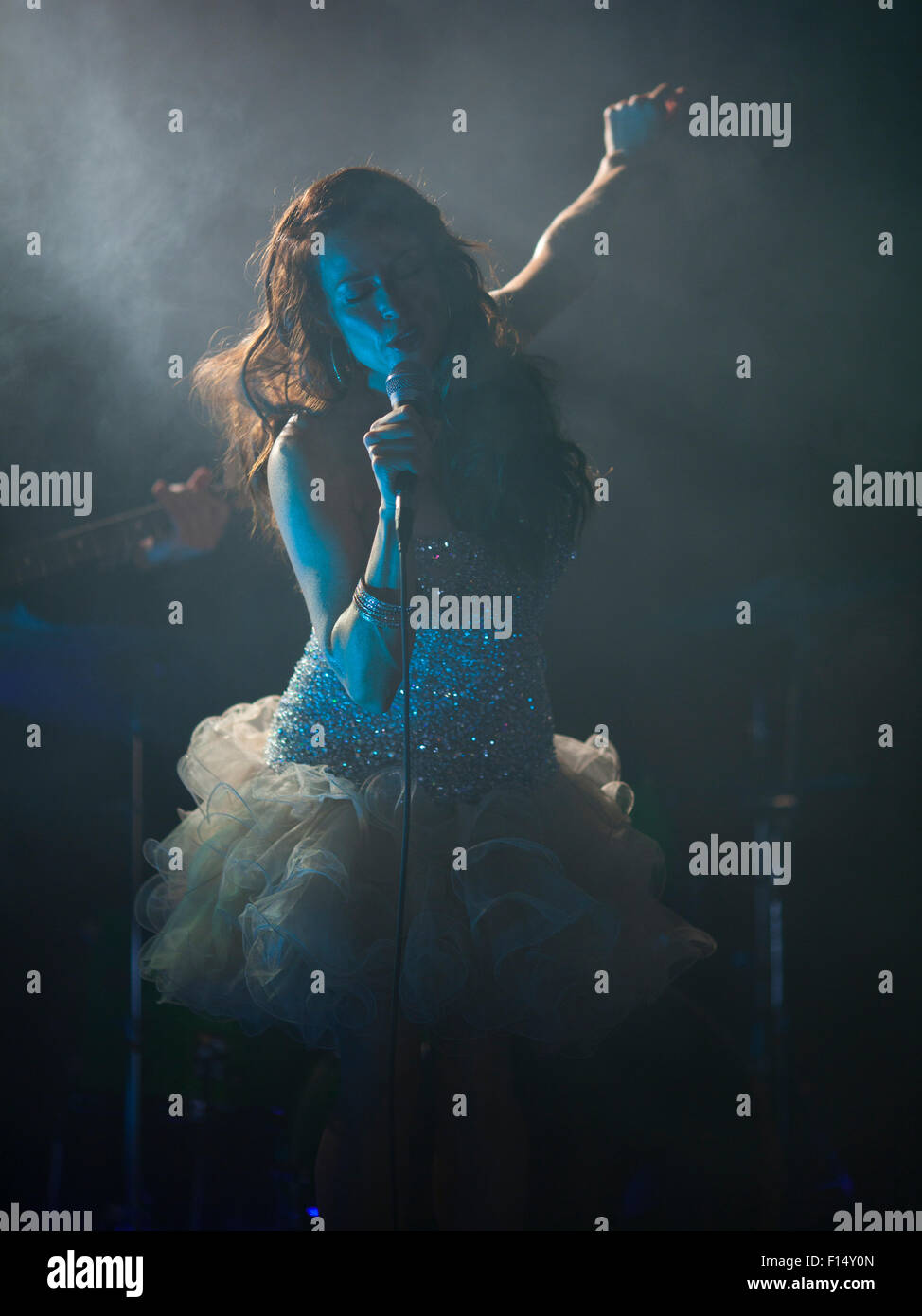 USA, Utah, Provo, female singer on stage Stock Photo - Alamy