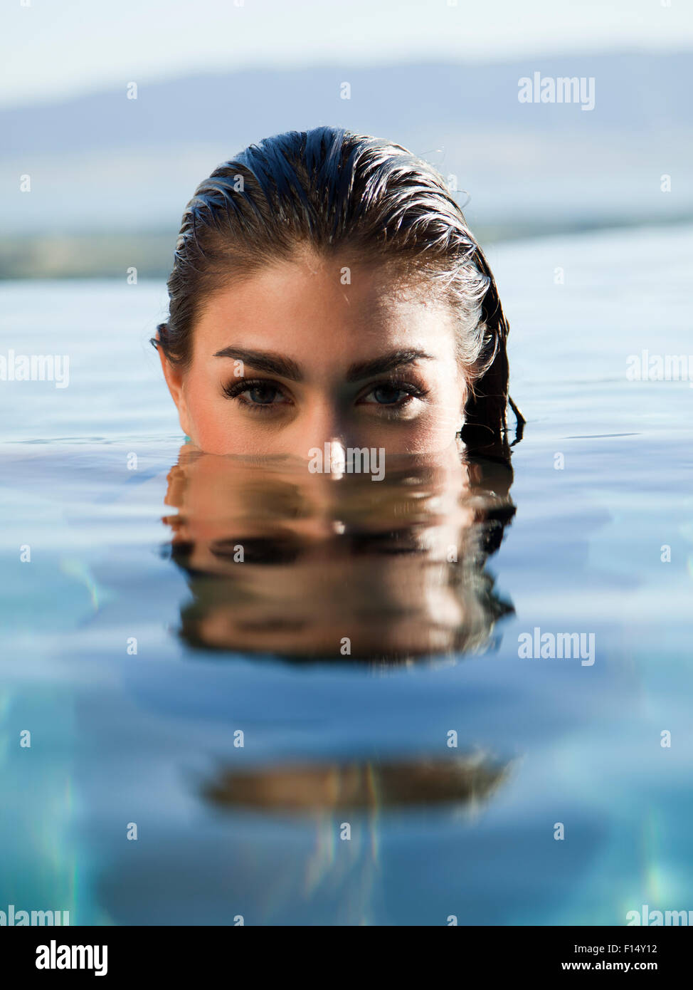 Wet hair over face woman hi-res stock photography and images - Alamy