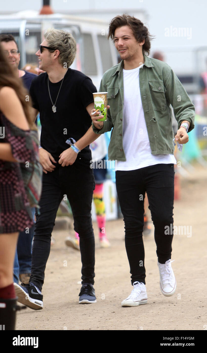 One Direction leaving the pyramid stage Featuring: Louis Tomlinson ...