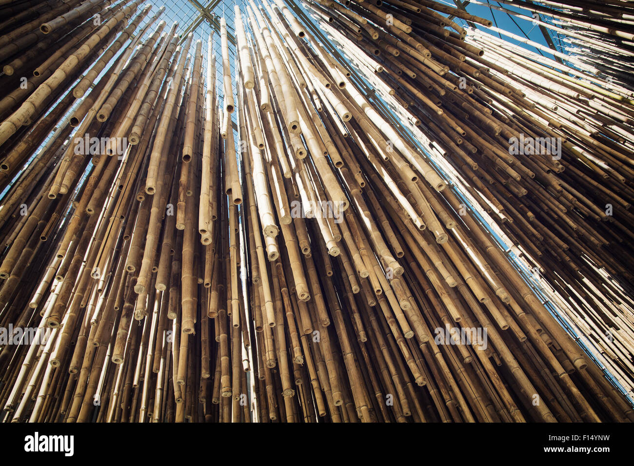 Bamboo decoration hanging from the ceiling. Architectural element Stock ...