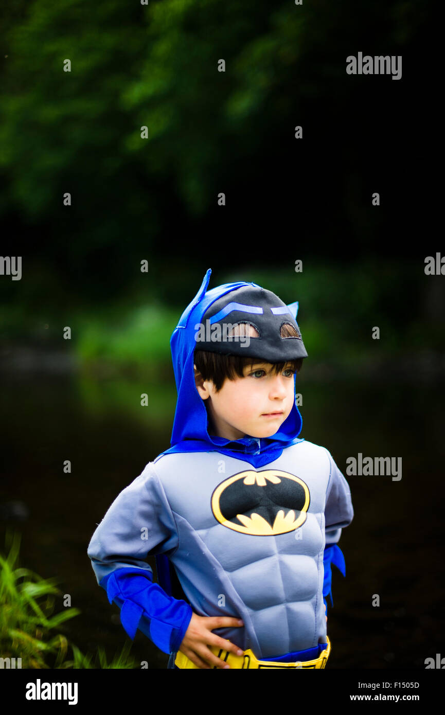 Childhood Games - young boy dressed as Batman : Pre-teen primary school ...