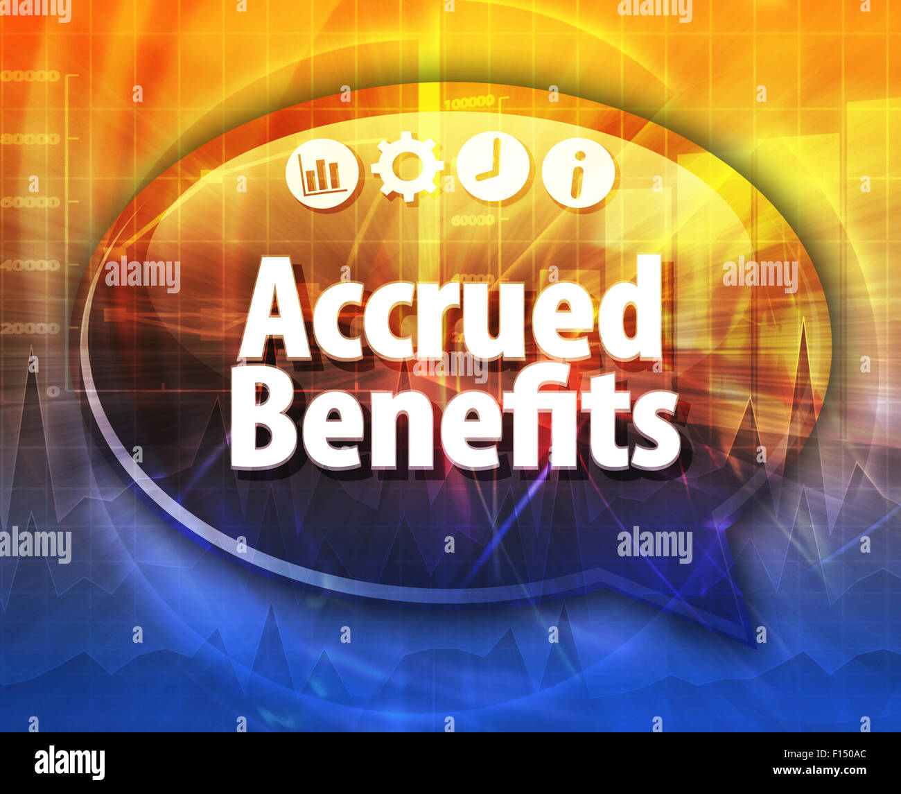 Speech bubble dialog illustration of business term saying Accrued ...