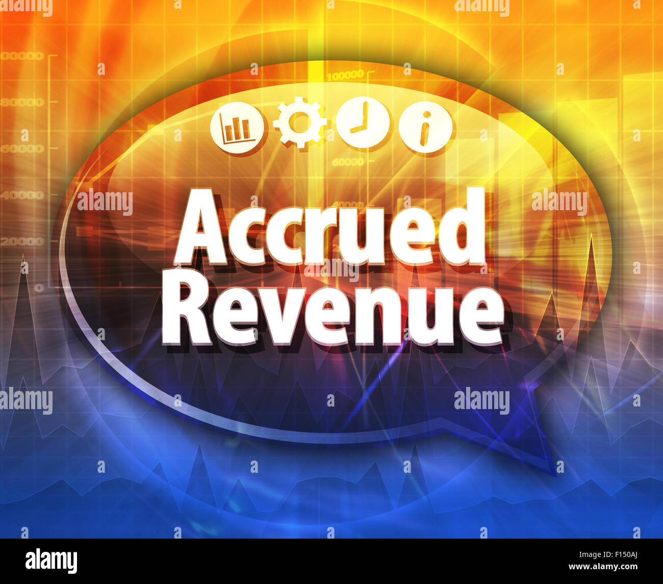 Speech bubble dialog illustration of business term saying Accrued ...