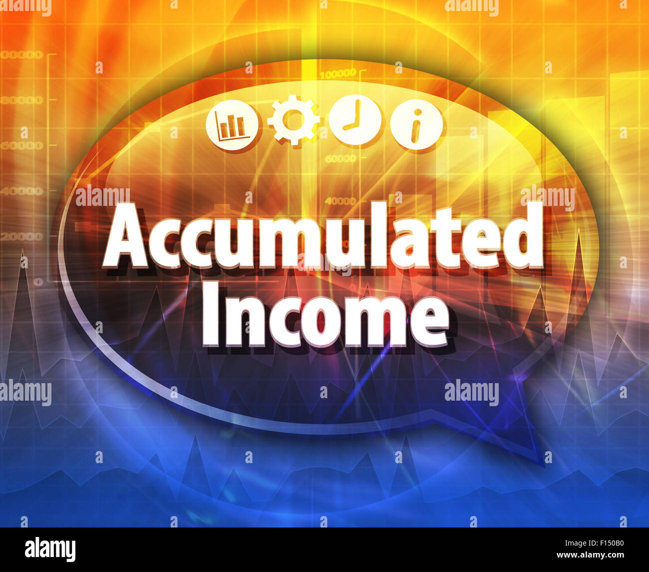 Speech bubble dialog illustration of business term saying Accumulated ...