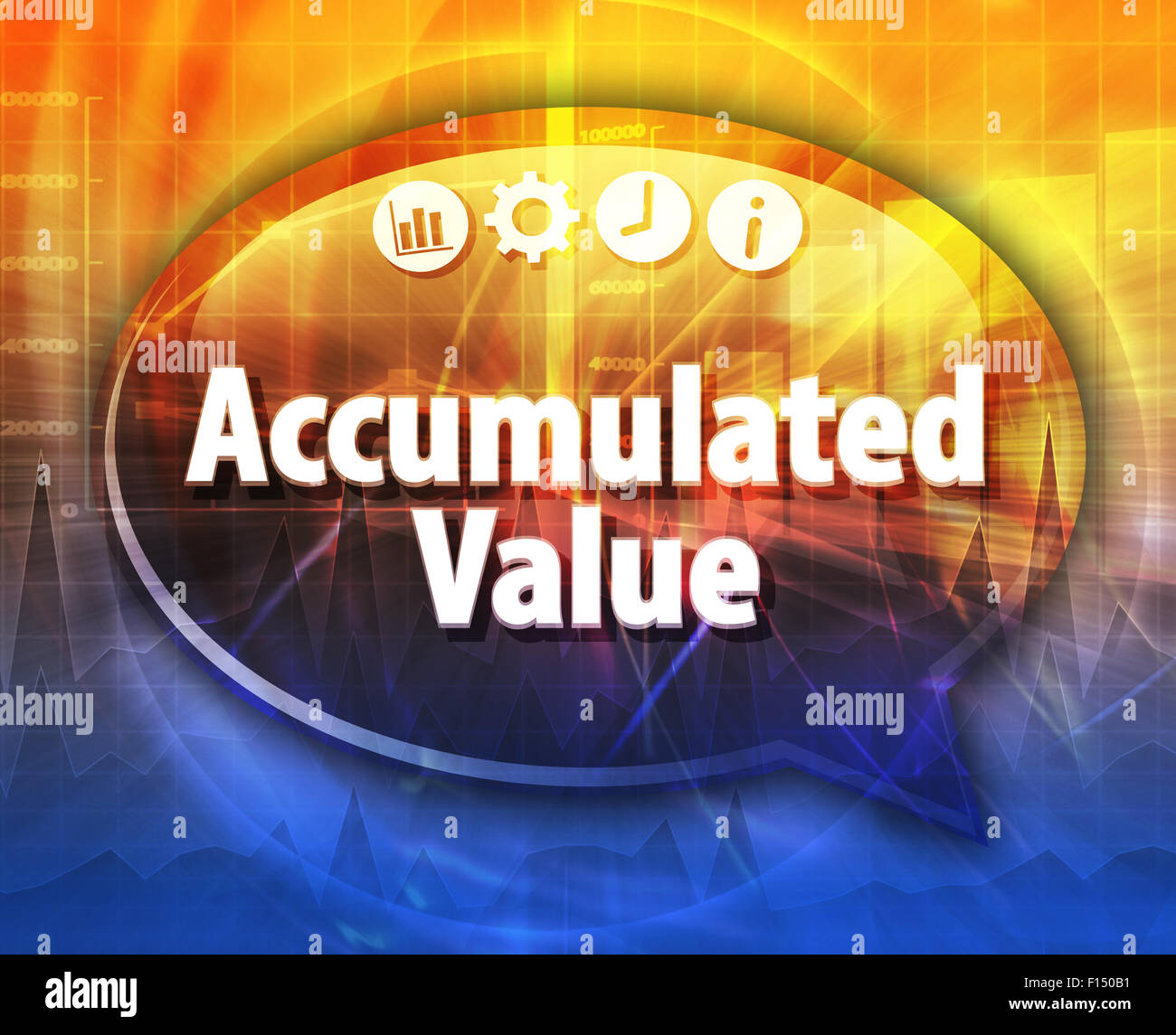 Speech bubble dialog illustration of business term saying Accumulated ...