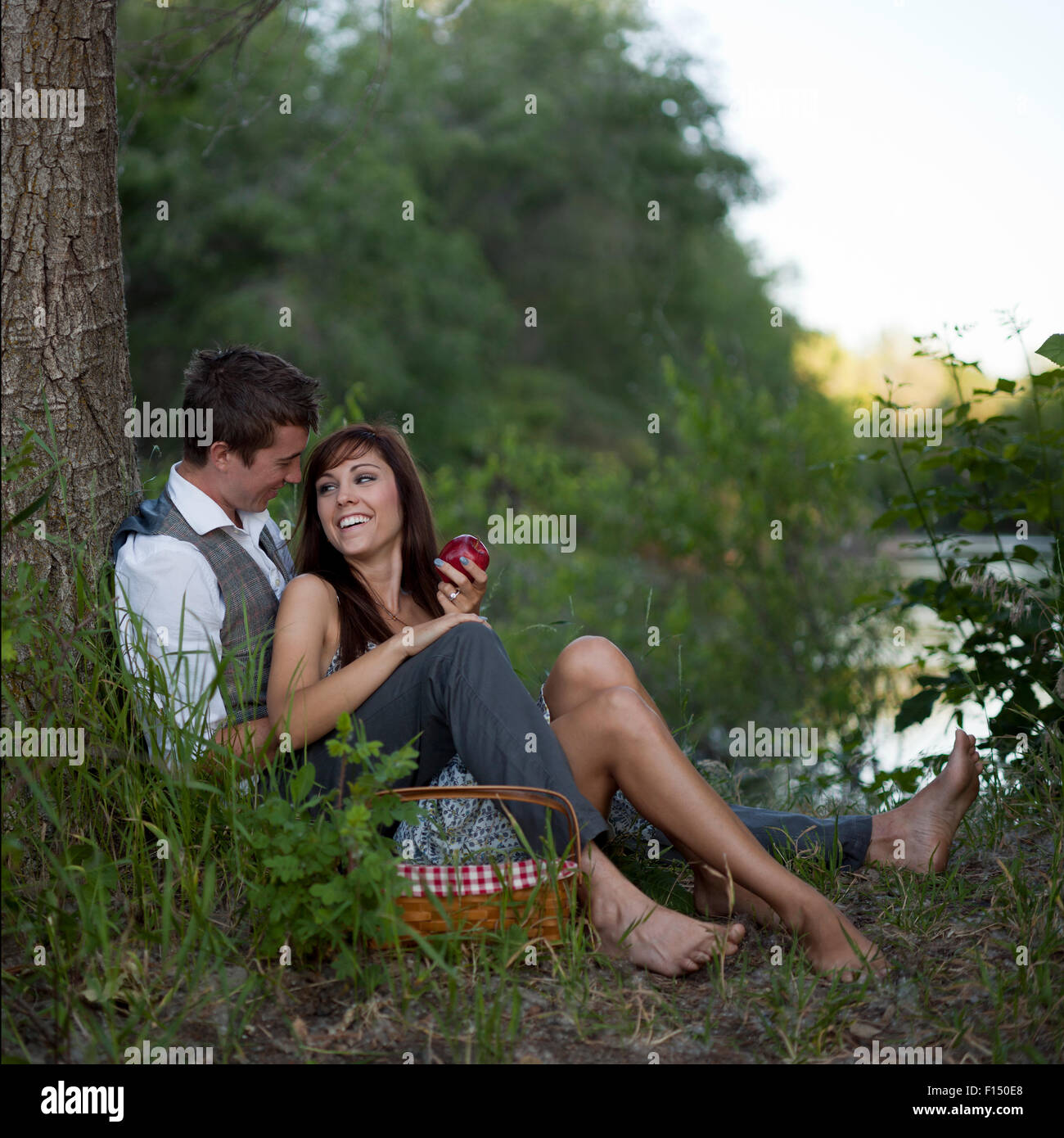 USA, Utah, Provo, couple enjoying picnic Stock Photo - Alamy