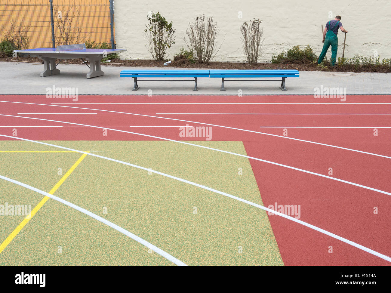Berlin, Germany, Detail shot of a sports field Stock Photo - Alamy