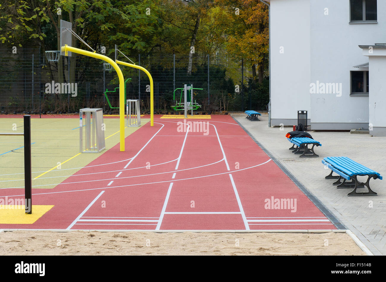 Berlin, Germany, Detail shot of a sports field Stock Photo - Alamy