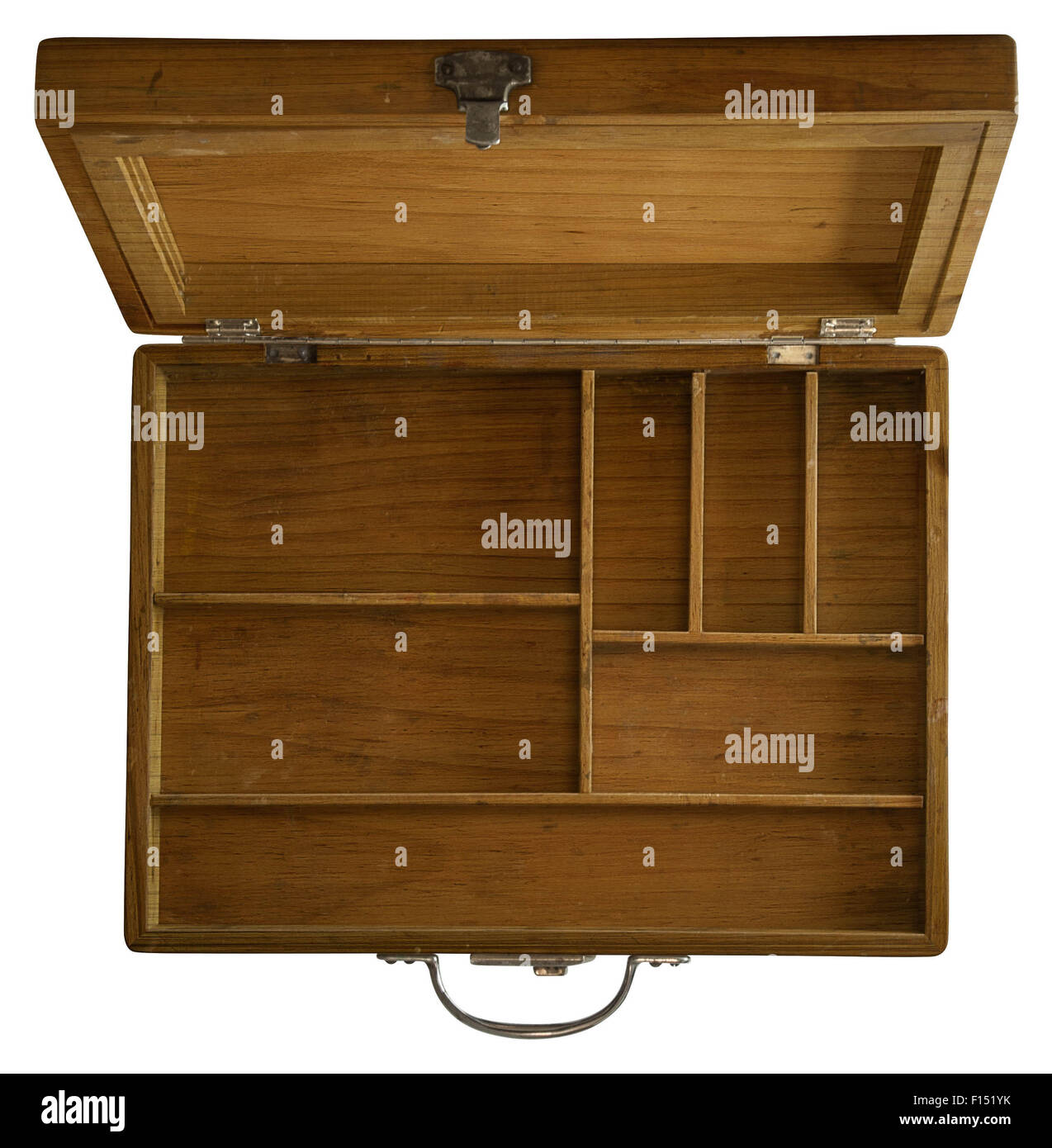 Wooden Box with different Sections and compartments Stock Photo - Alamy