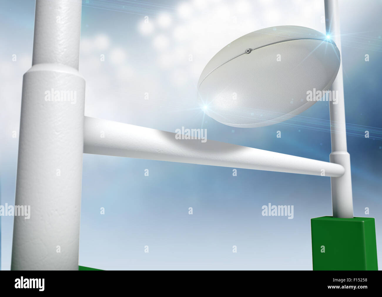 Rugby ball flying posts hi-res stock photography and images - Alamy