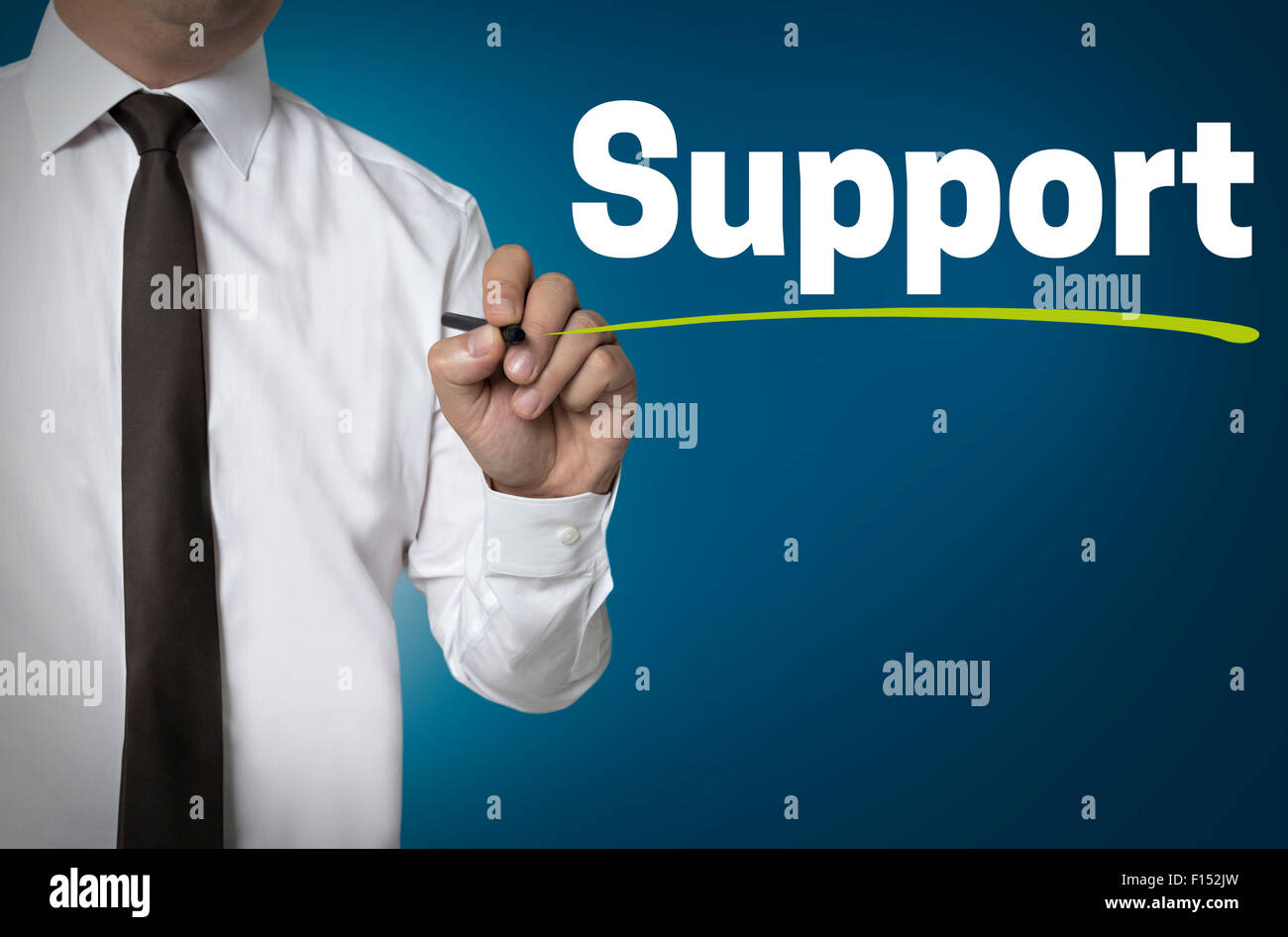 Support is written by businessman background concept Stock Photo - Alamy