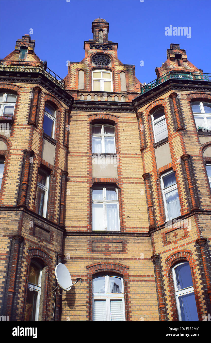 Brick facade building in Poznan Stock Photo - Alamy