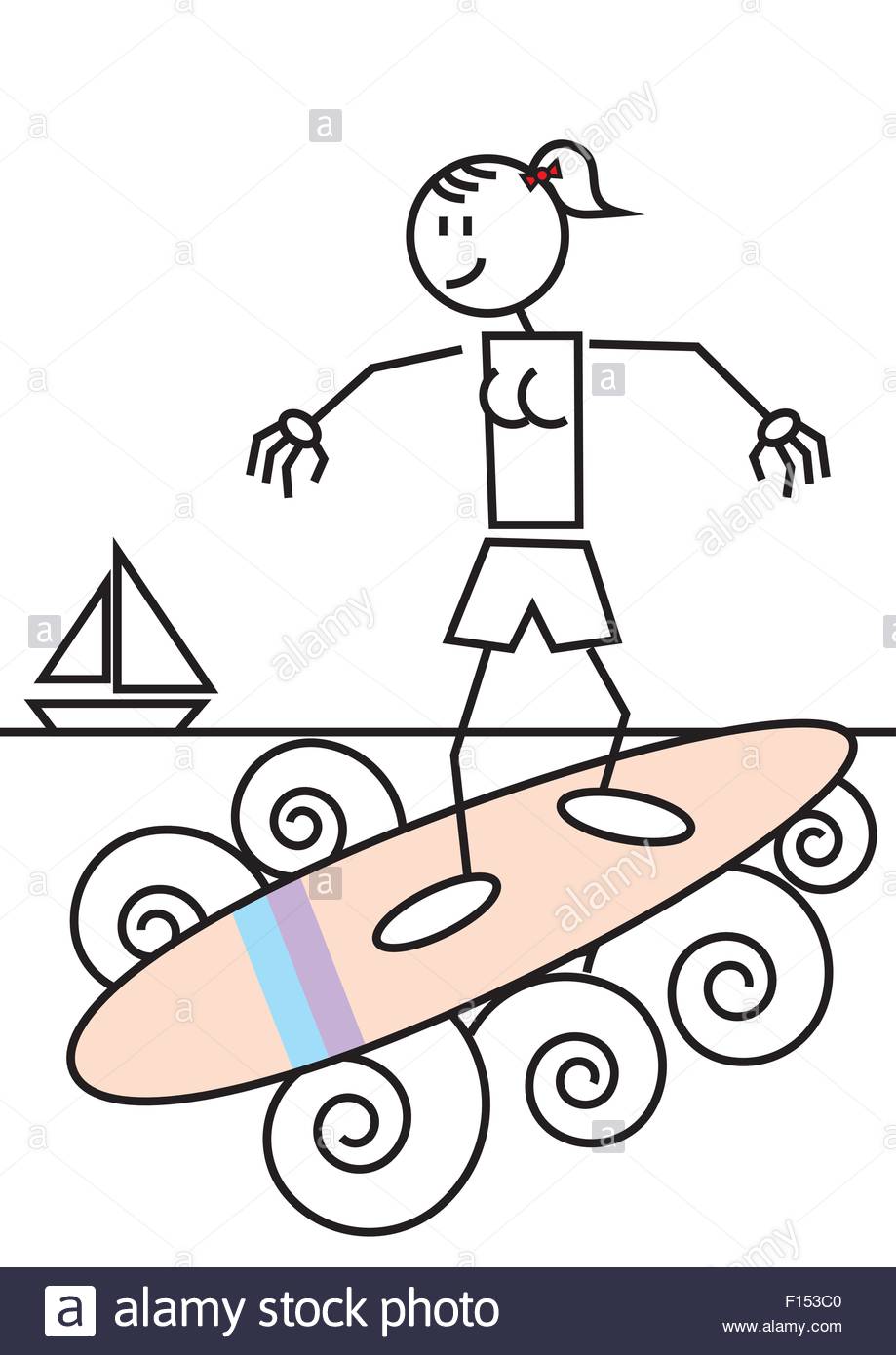 Wave Stick Figure High Resolution Stock Photography and Images - Alamy