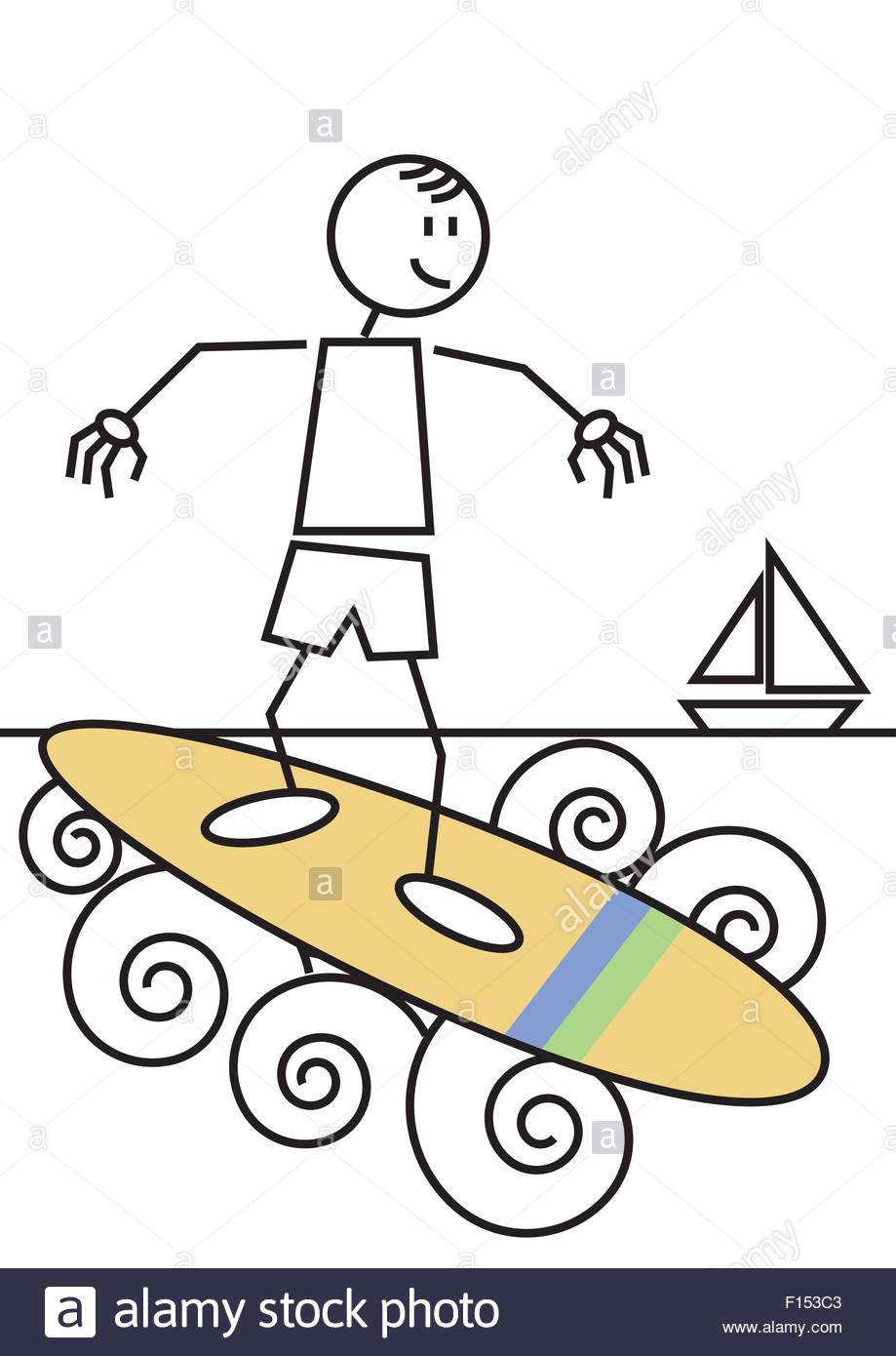 Wave Stick Figure High Resolution Stock Photography and Images - Alamy