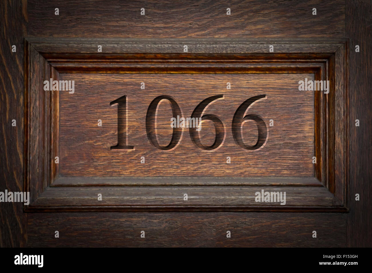 Historical year engraving 1066 on textured old surface Stock Photo - Alamy