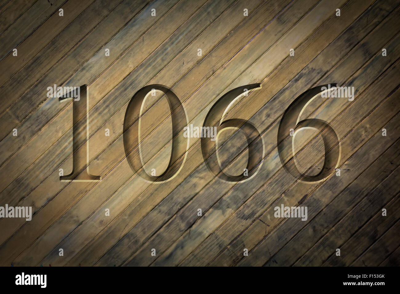 Historical year engraving 1066 on textured old surface Stock Photo - Alamy