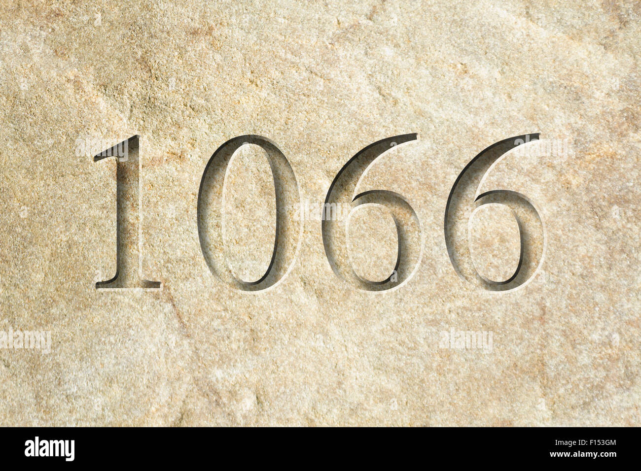 Historical year engraving 1066 on textured old surface Stock Photo - Alamy