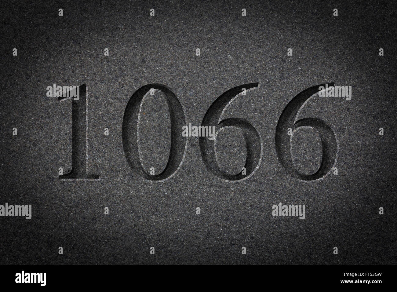 Historical year engraving 1066 on textured old surface Stock Photo - Alamy